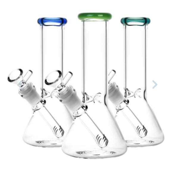8" Color Rim Mini Beaker Water Pipe | High Mountain Imports